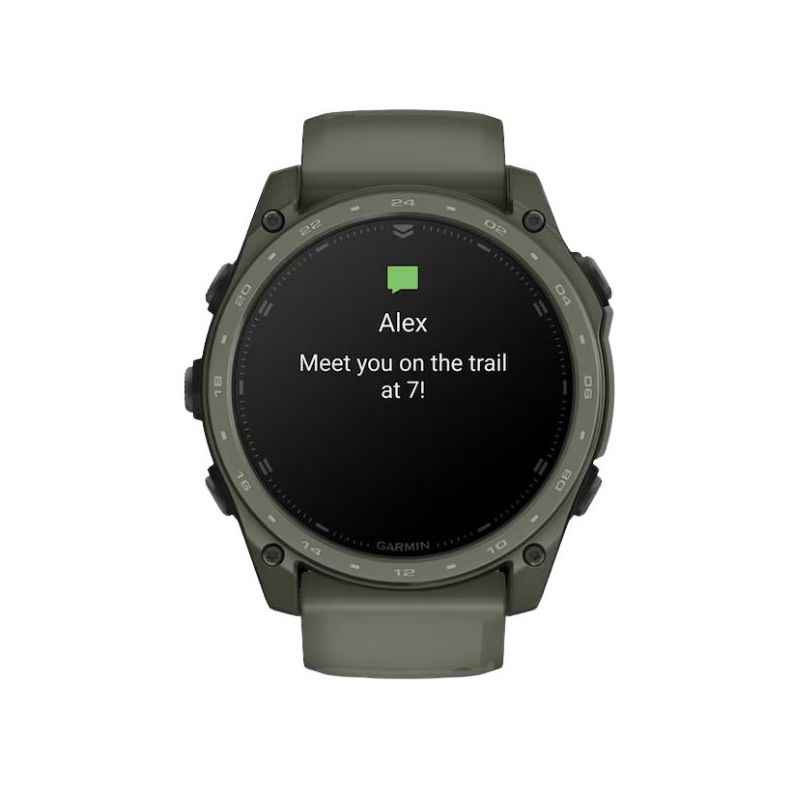 Garmin Tactix 8 Cerakote AMOLED watch with green silicone strap, 51 mm ...