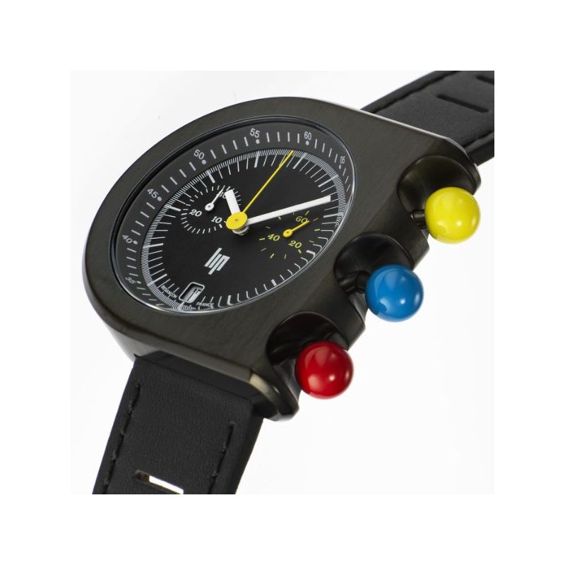 Lip Mach 2000 Quartz Chronograph Watch with Black Dial and Black ...