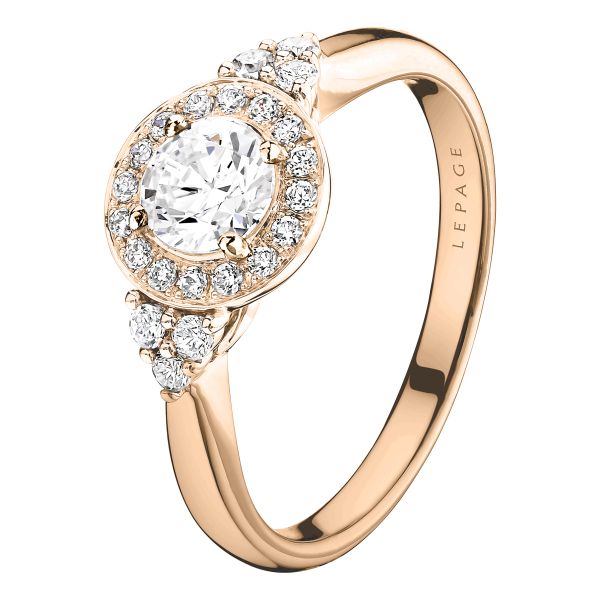 Pompadour engagement ring rose gold diamonds | LEPAGE