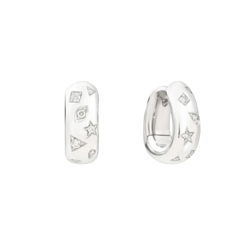 Boucles d'oreilles Pomellato Iconica en or blanc et diamants ...