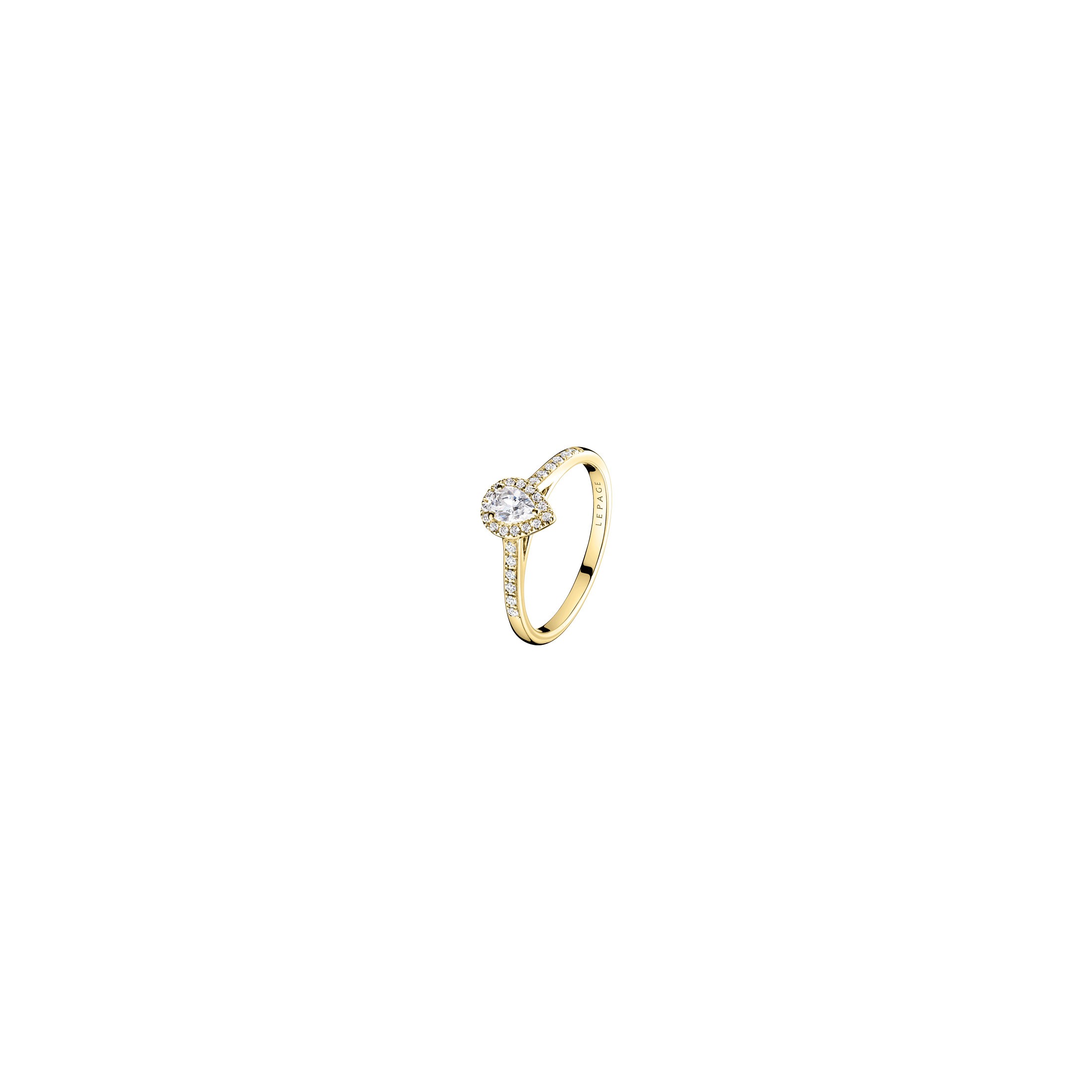 Marcel engagement ring yellow gold pear cut diamonds | LEPAGE