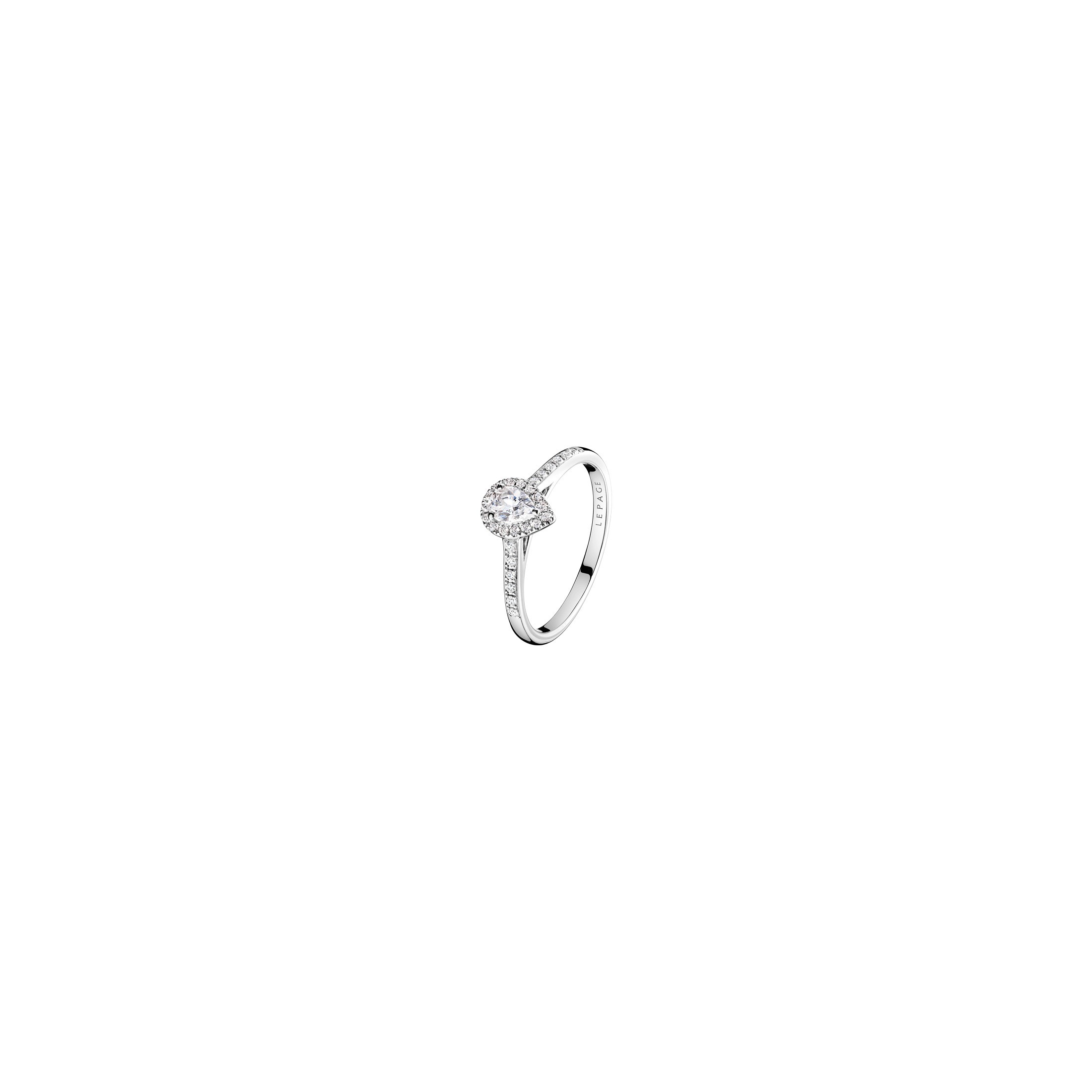 Marcel engagement ring white gold with pear cut diamondS | LEPAGE