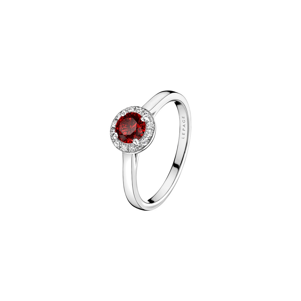 Jolie-Coquette engagement ring in white gold, ruby and diamonds | LEPAGE