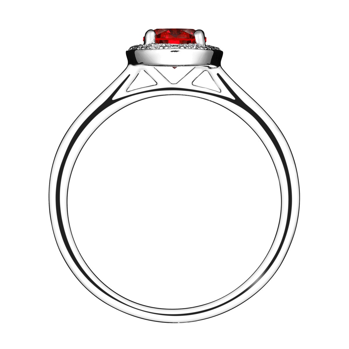 Jolie-Coquette engagement ring in white gold, ruby and diamonds | LEPAGE