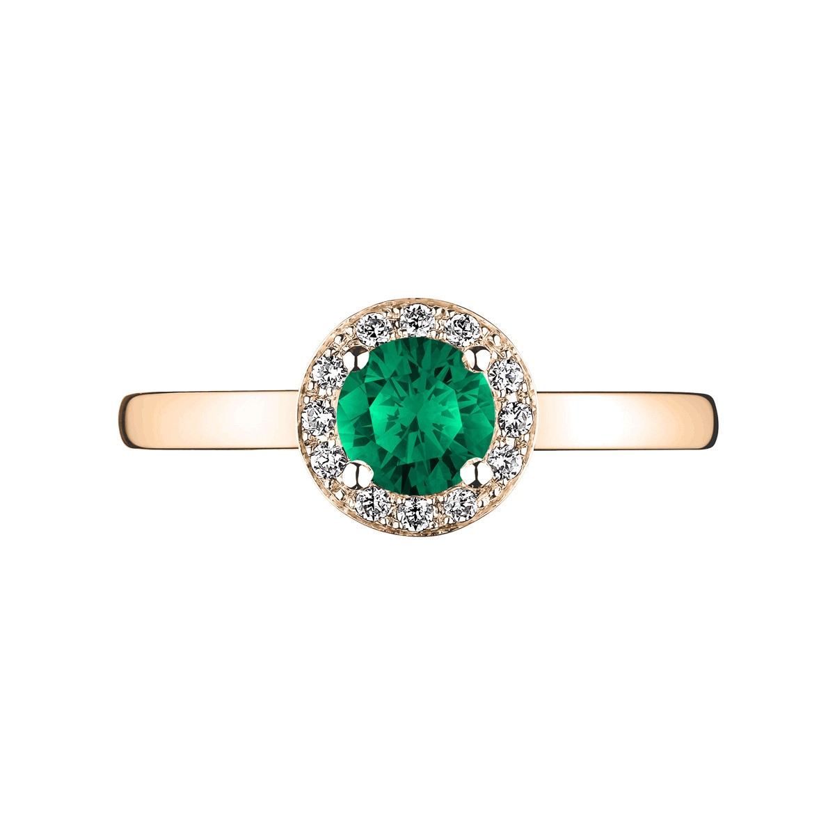 Jolie-Coquette engagement ring in rose gold, emerald and diamonds | LEPAGE