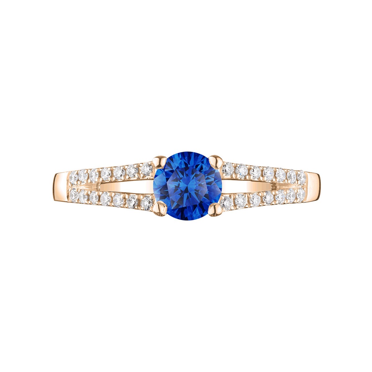 Première Dame engagement ring rose gold sapphire diamonds | LEPAGE