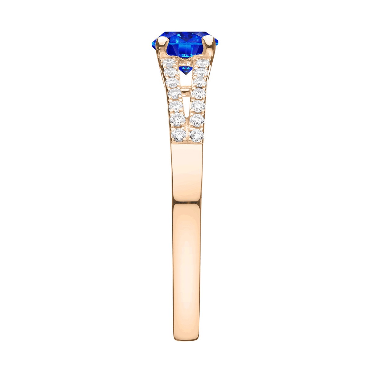Première Dame engagement ring rose gold sapphire diamonds | LEPAGE