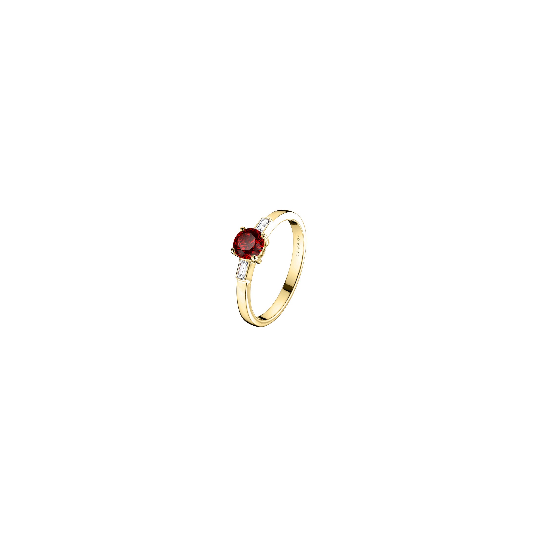 Albert engagement ring yellow gold ruby diamond | LEPAGE