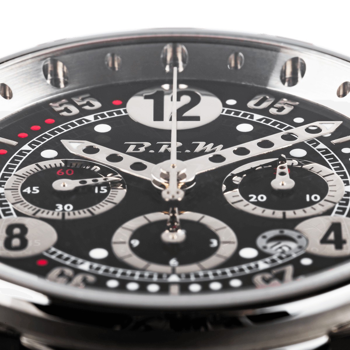 Montre BRM V12 automatique bracelet cuir noir 44 mm, BRM - Lepage