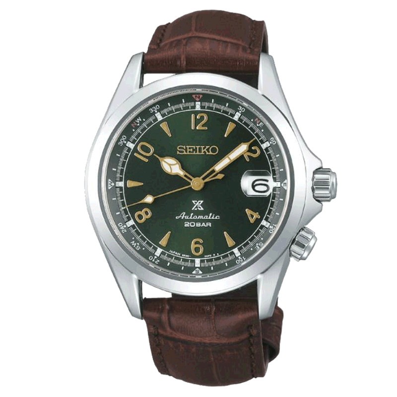 Montre Seiko Prospex Alpinist automatique cadran vert bracelet cuir ...