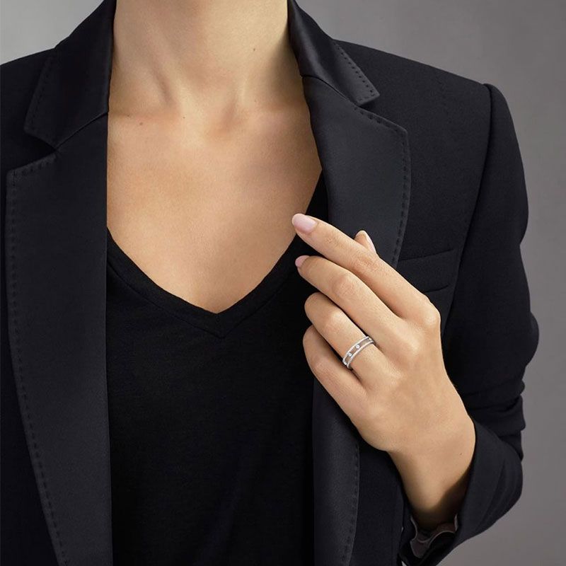 Messika Move Romane Wedding Ring white gold diamonds 7080G - Lepage