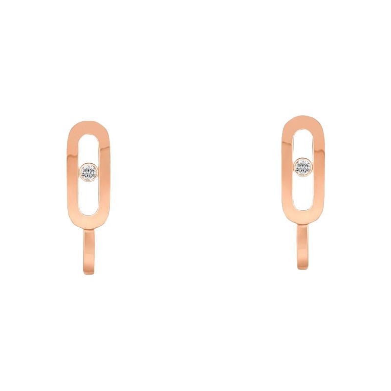 Messika Move Uno mini creoles in white gold and diamond 10050G - Lepage