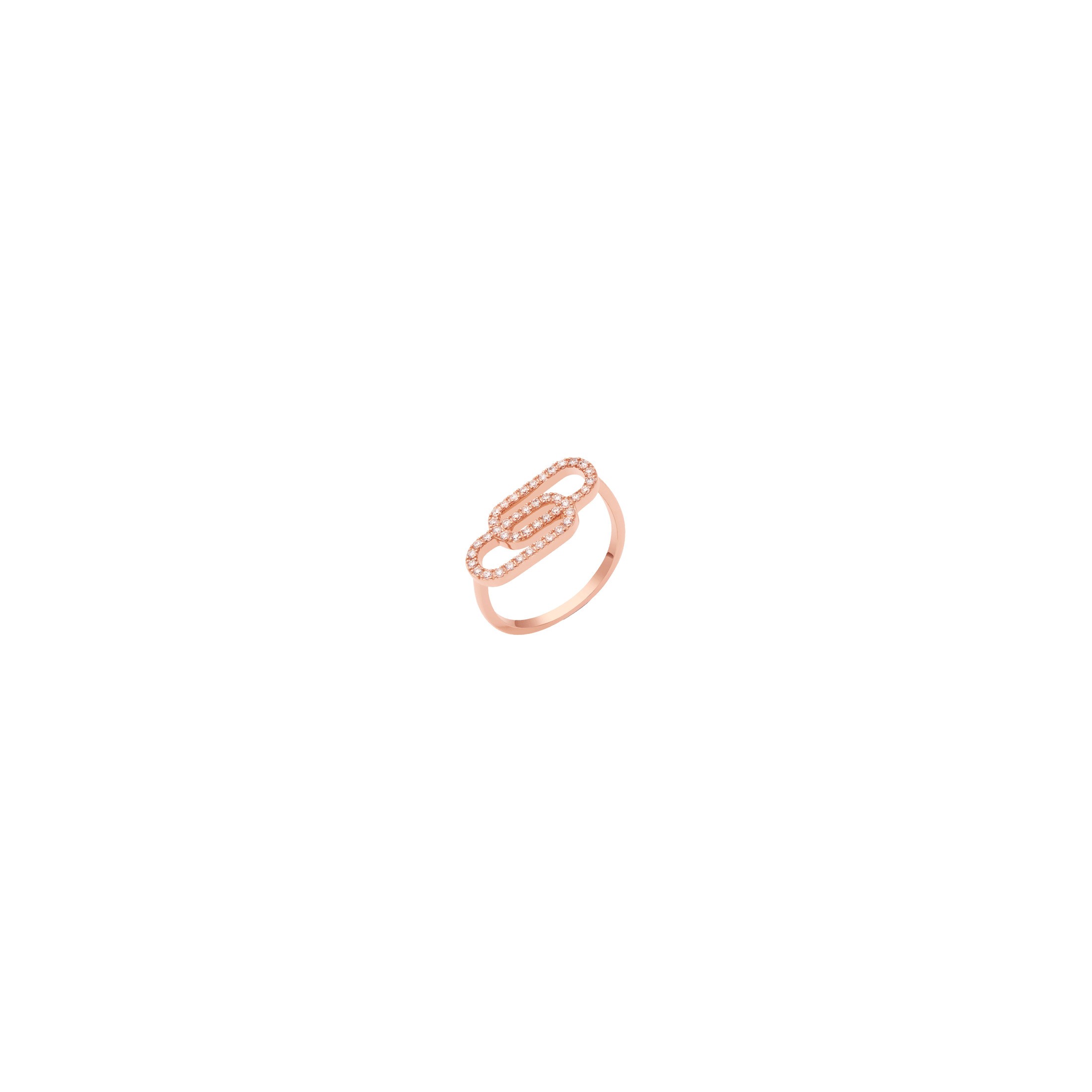 Tandem Ring large model pink gold and diamonds SORLU1DXXP - So Shocking