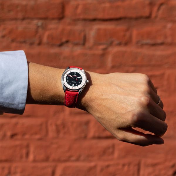 Omega Seamaster Olympic Games watch white dial red leather Omega Seamaster Olympic Games watch white dial red leather