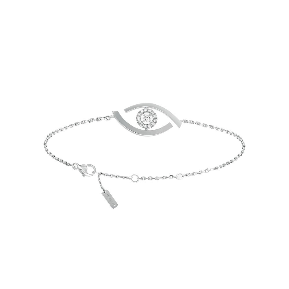 Messika bracelet woman Lucky Eye white gold and diamonds 10034G - Lepage