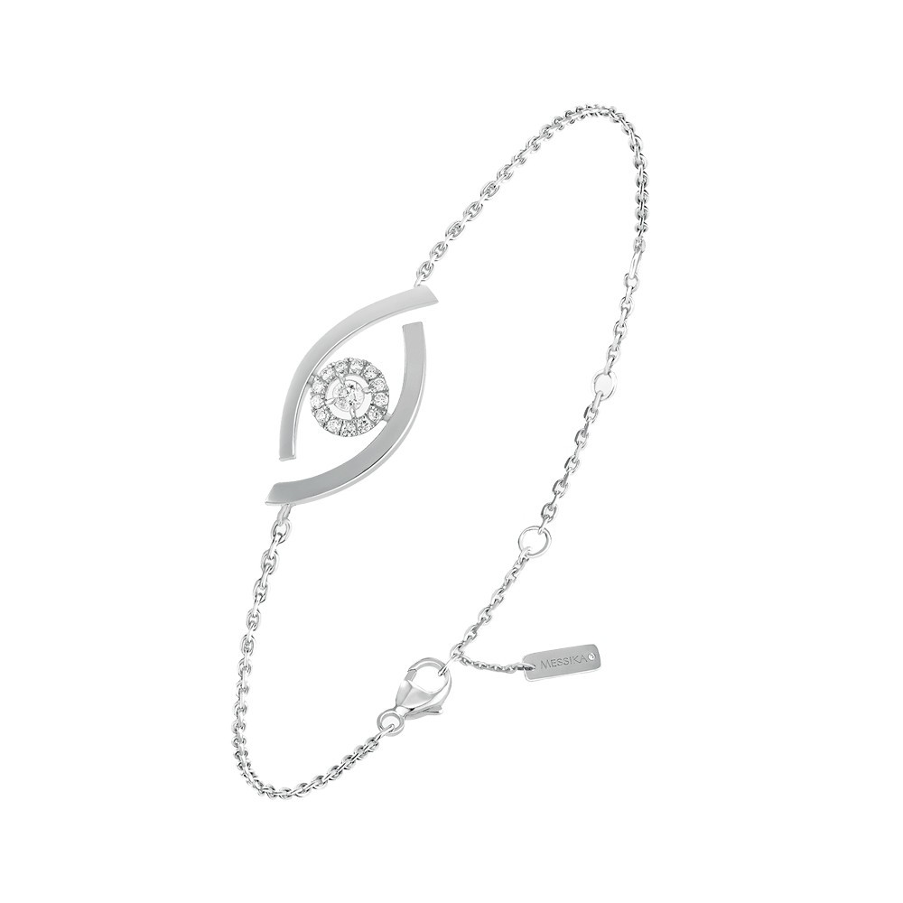 Messika bracelet woman Lucky Eye white gold and diamonds 10034G - Lepage