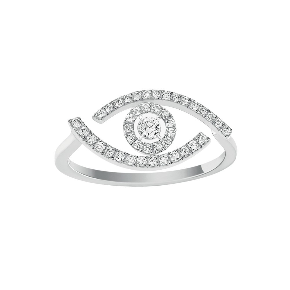 Lucky Eye messika paved white gold and diamonds ring 10037G - Lepage