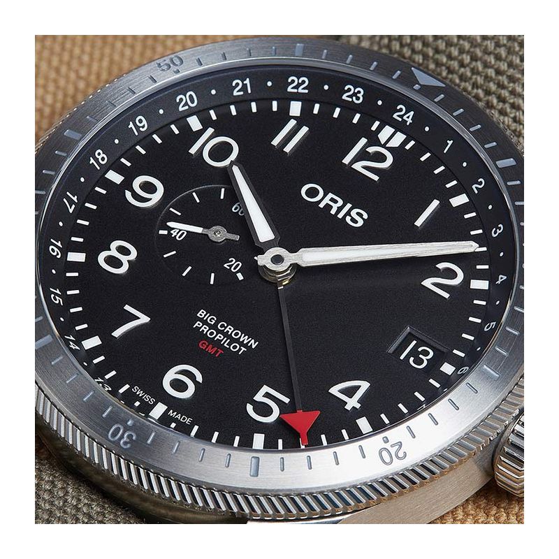 Oris Aviation Big Crown Propilot Timer GMT watch auto black dial 44 mm
