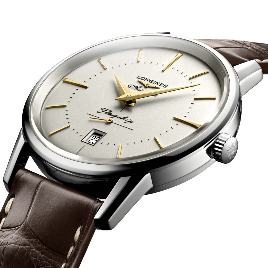 Longines Heritage Flagship automatic leather watch L47954782 - Lepage