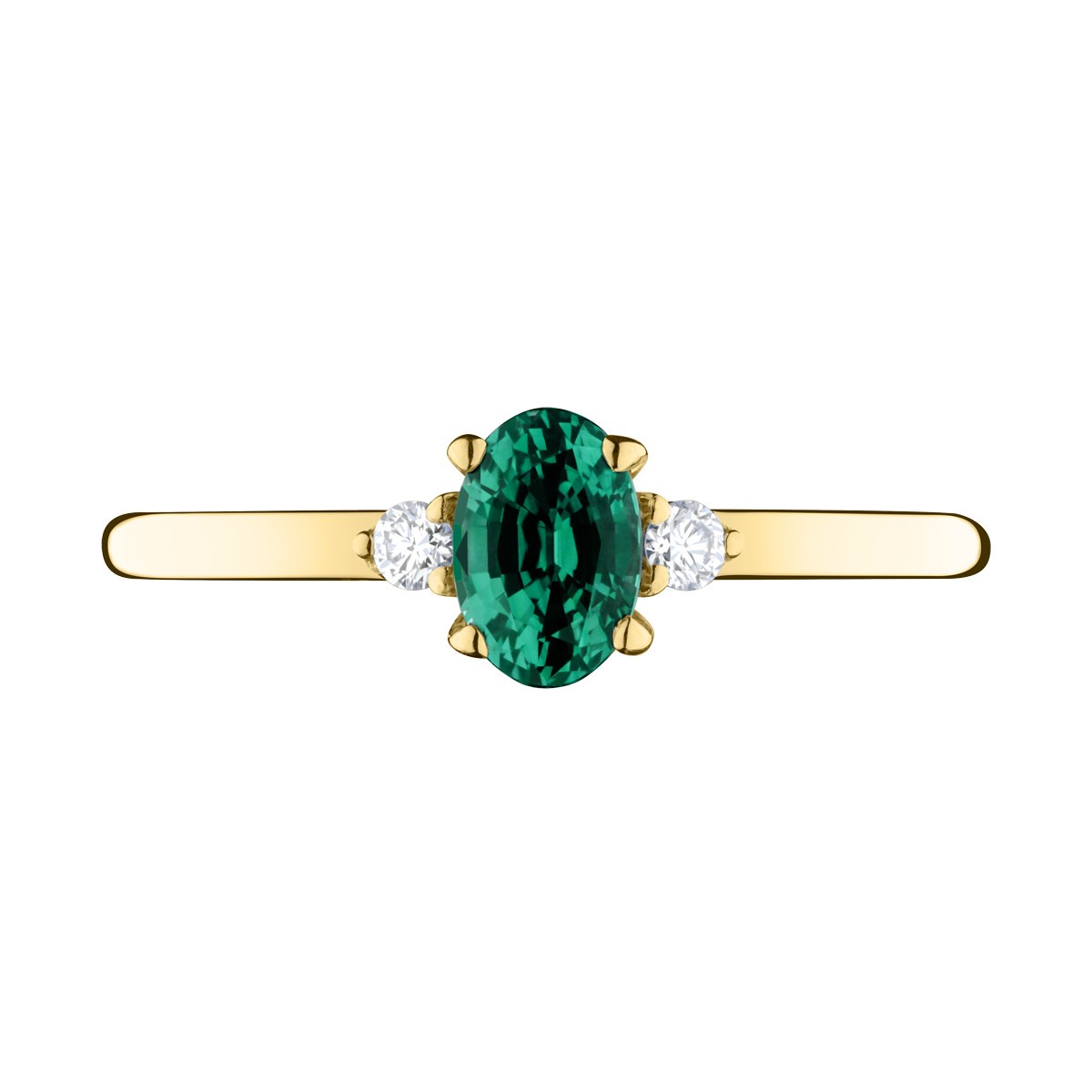Roméo ring in yellow gold emerald and diamonds | LEPAGE