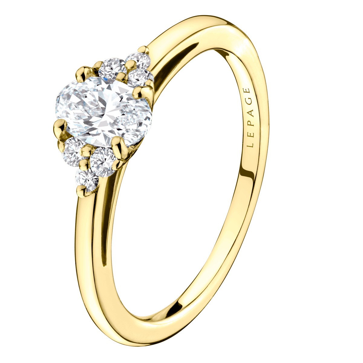 Madeleine ring yellow gold and diamonds - Lepage