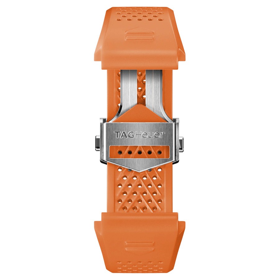 Bracelet TAG Heuer Connected E4 en caoutchouc orange 45 mm Lepage