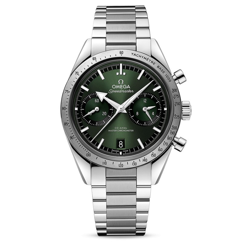 Montre Omega Speedmaster '57 cadran vert bracelet acier - Lepage