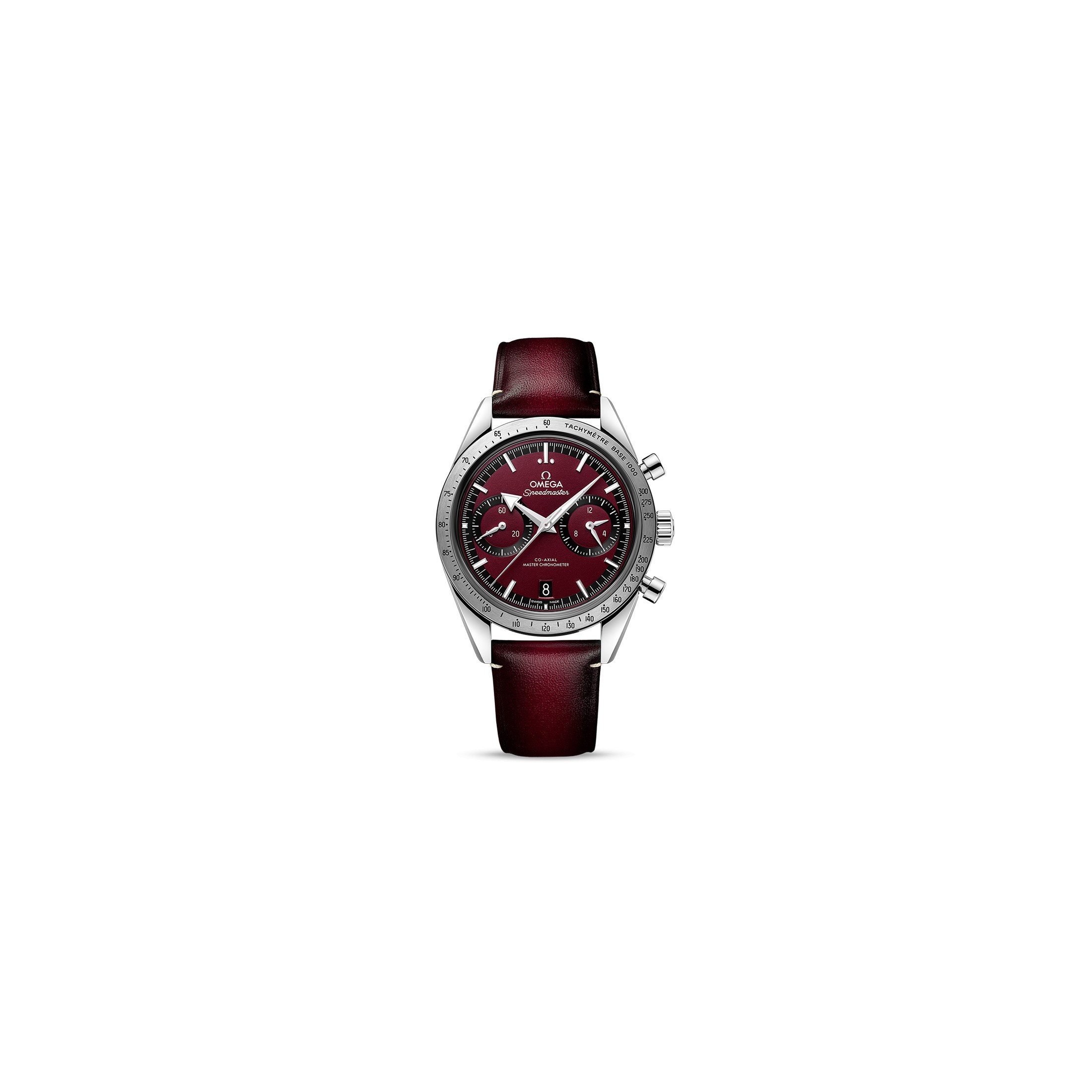 Montre Omega Speedmaster '57 cadran rouge bracelet cuir - Lepage