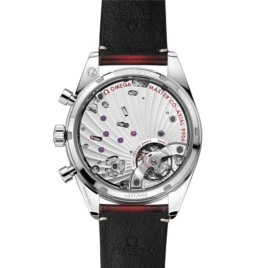 Montre Omega Speedmaster '57 cadran rouge bracelet cuir - Lepage