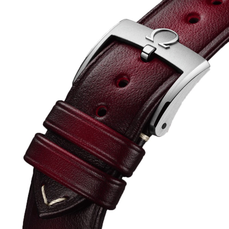 Montre Omega Speedmaster '57 cadran rouge bracelet cuir - Lepage