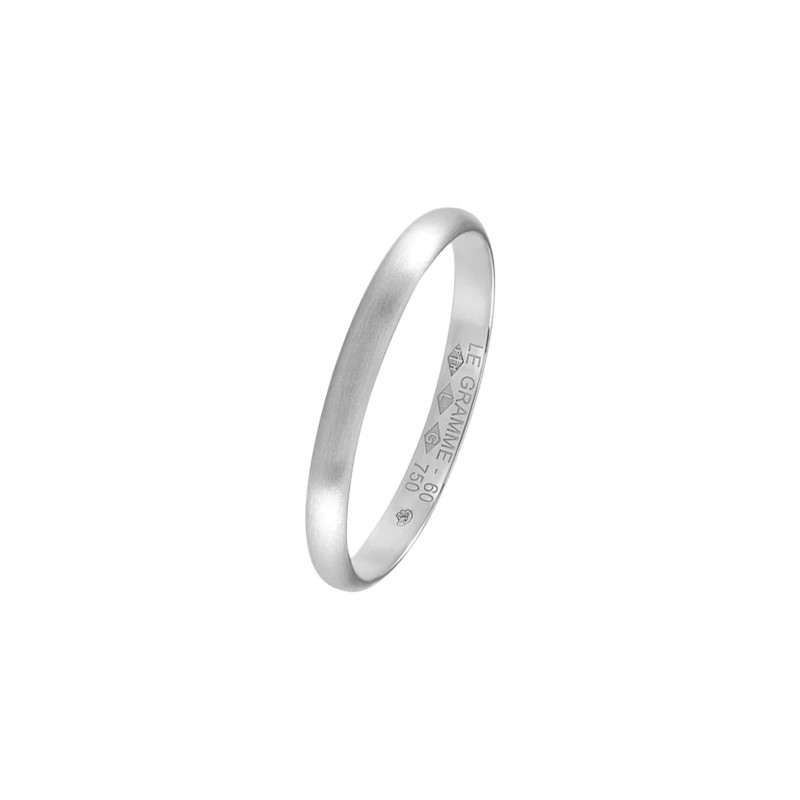Le Gramme Demi-Jonc wedding ring La 2g white gold Smooth Brushed - Lepage