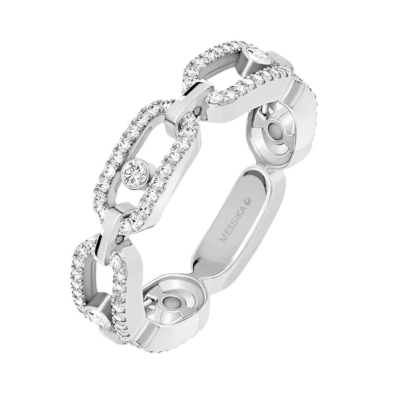 Bague Messika Move Uno Multi Pavée en or blanc et diamants 12012G - Lepage