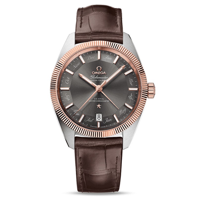 Omega Globemaster Master Co-Axial calendrier annuel cuir marron 41 mm