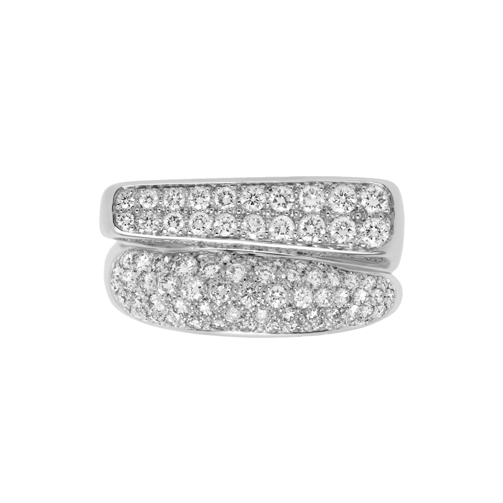 Fred Success ring medium model white gold diamonds pavement | LEPAGE