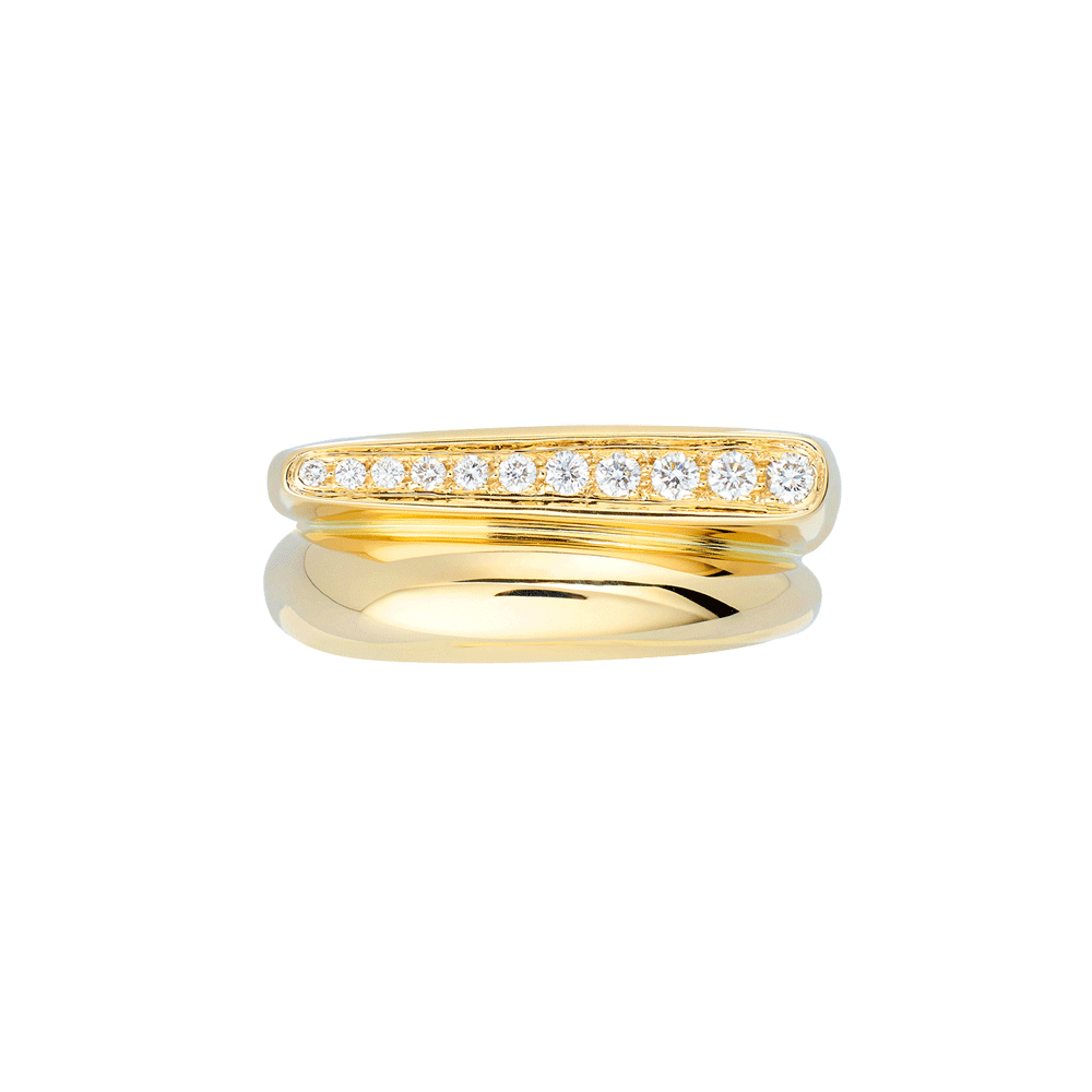 Fred Success ring small model yellow gold diamonds | LEPAGE