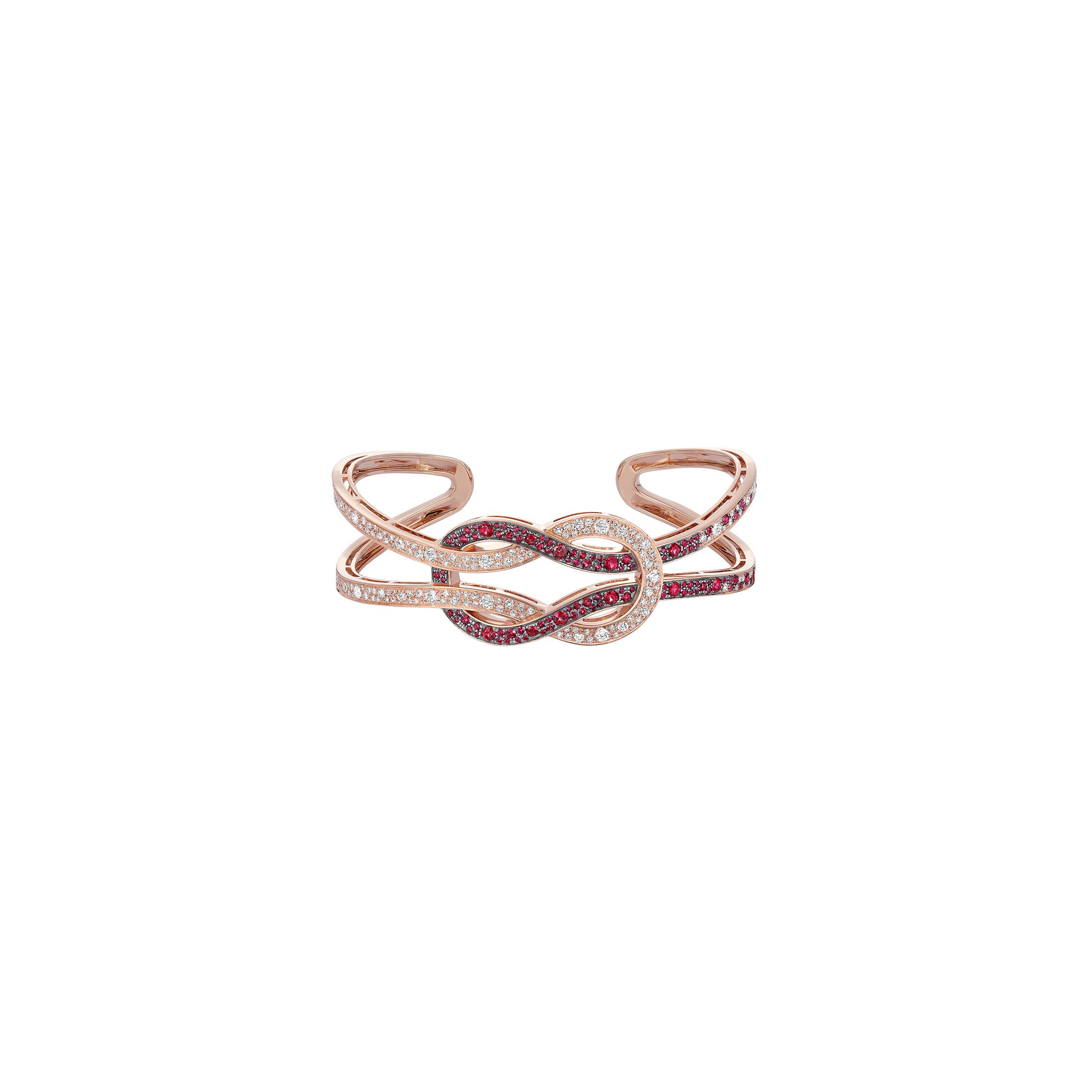 Fred Chance Infinie cuff bracelet rose gold diamonds rubies | LEPAGE