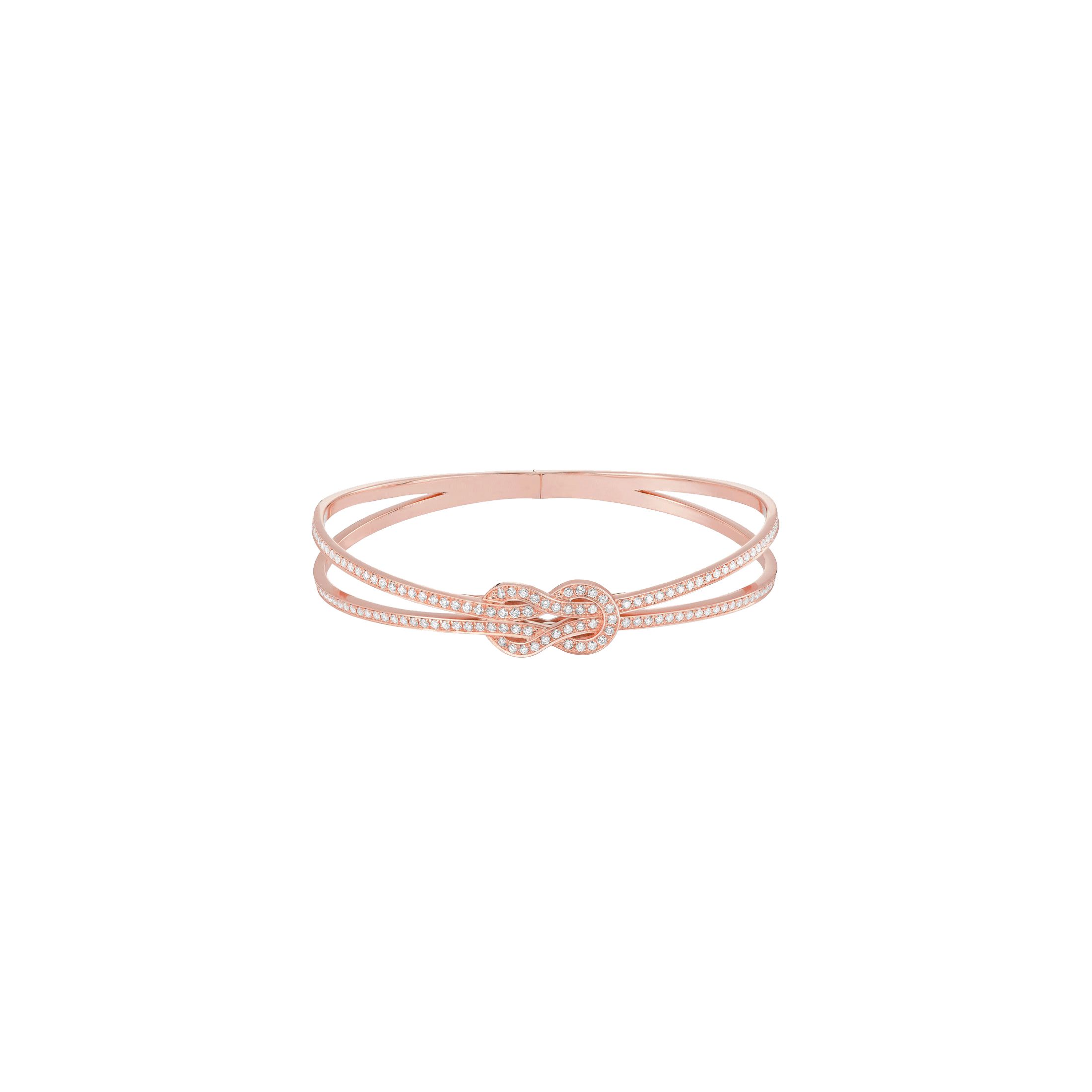 Jonc Fred Chance Infinie or rose et pavage diamants | LEPAGE