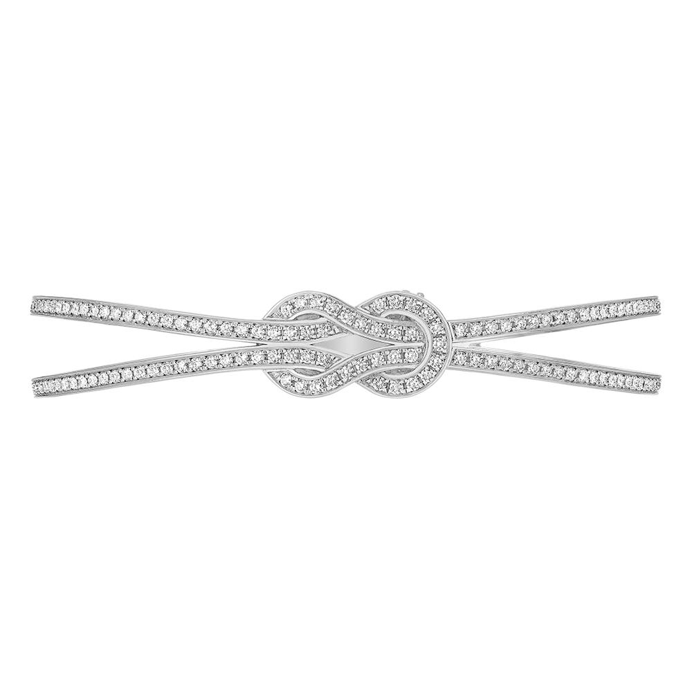 Fred Chance Infinie bangle white gold diamonds pavement | LEPAGE