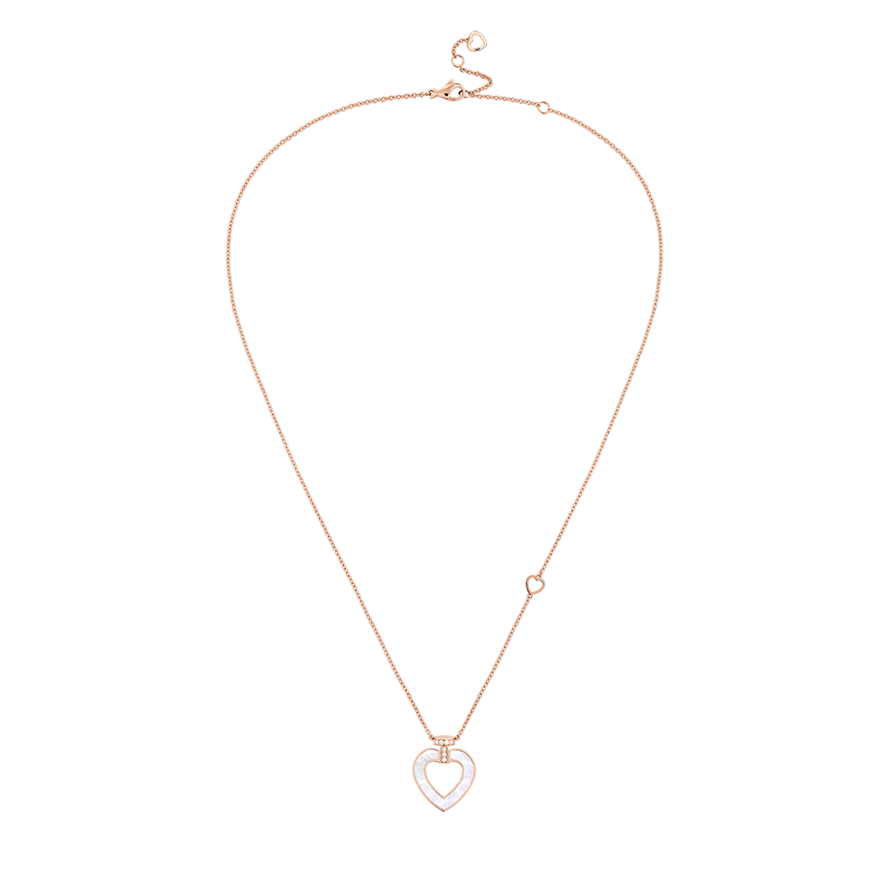 Collier Fred Pretty Woman moyen modèle en or rose, diamants, nacre ...
