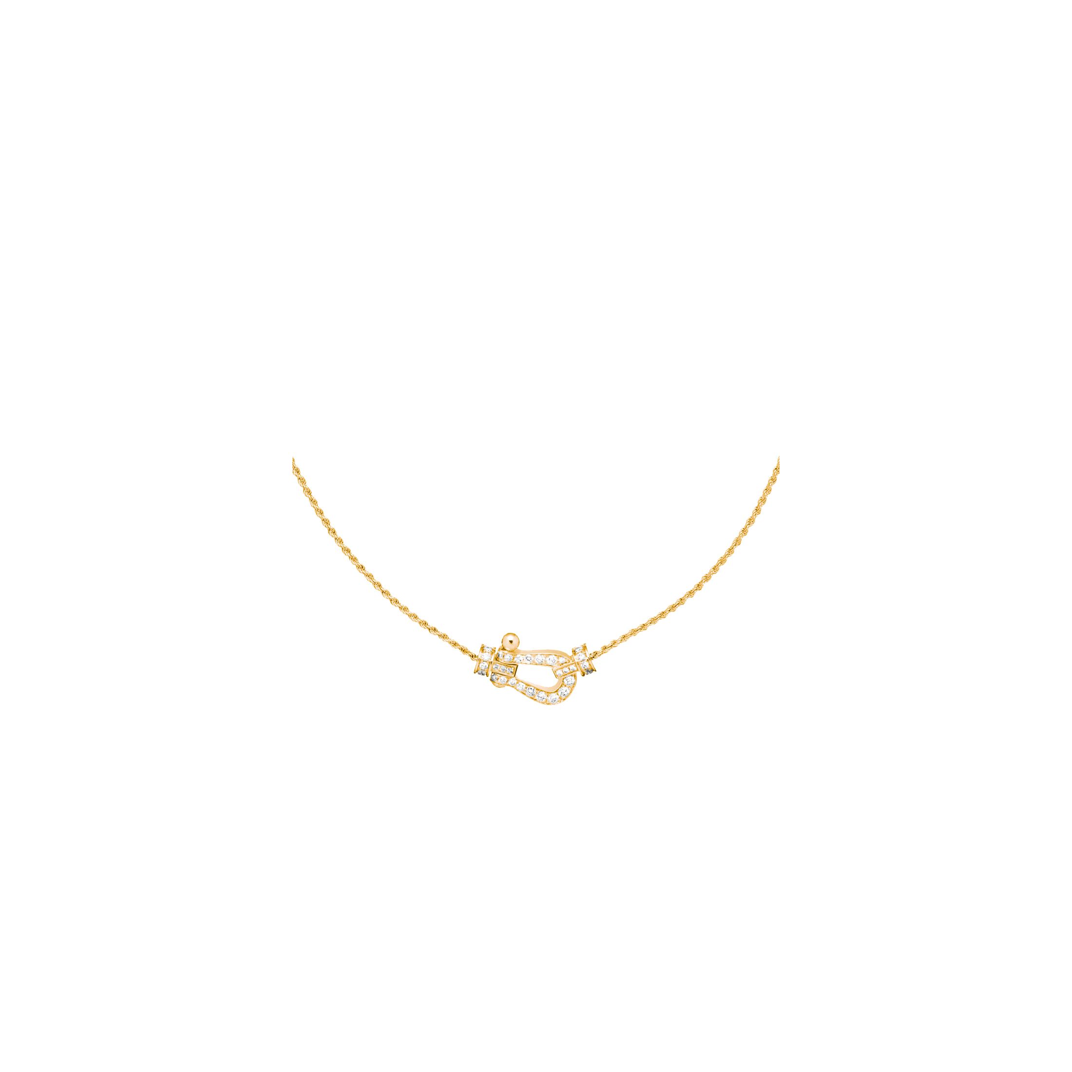 FRED Force 10 MM necklace yellow gold diamonds pavement | Lepage