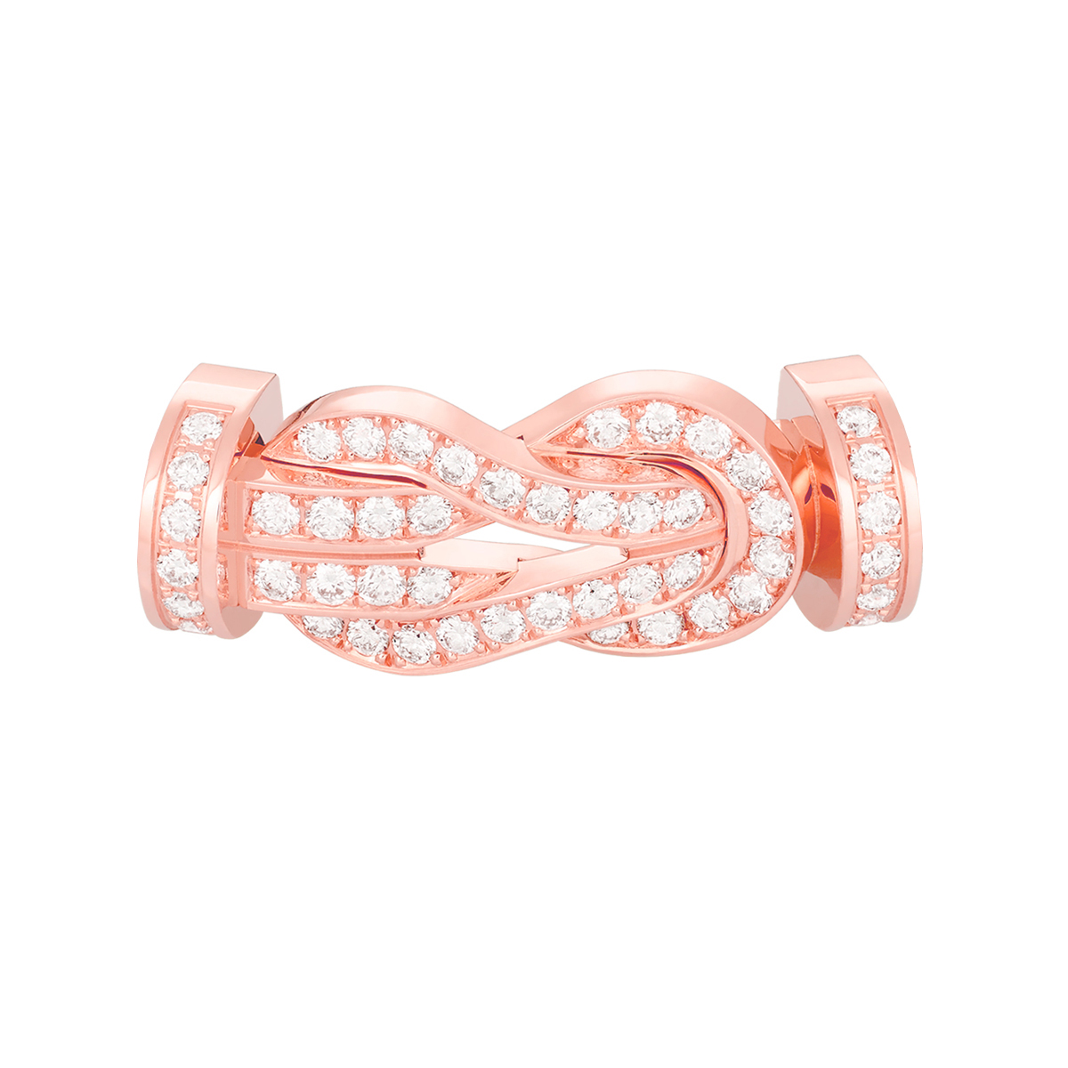 Boucle Fred Chance Infinie grand modèle or rose et pavage diamants | LEPAGE