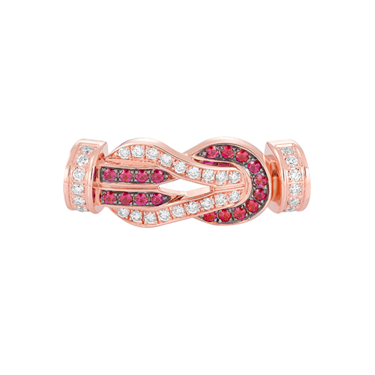 Fred Chance Infinie buckle medium model rose gold diamonds rubies | LEPAGE