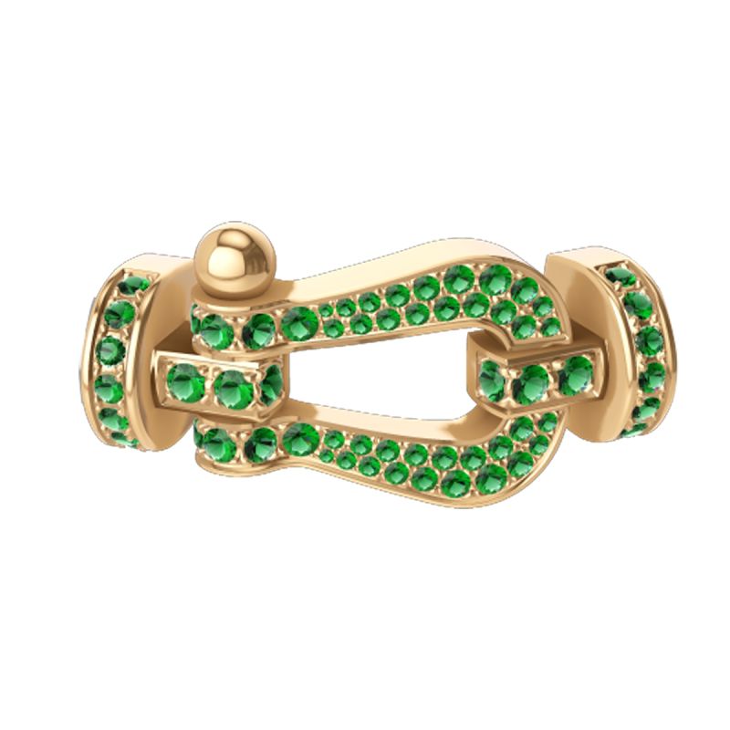 Fred Force 10 large model in yellow gold and emeralds - Lepage
