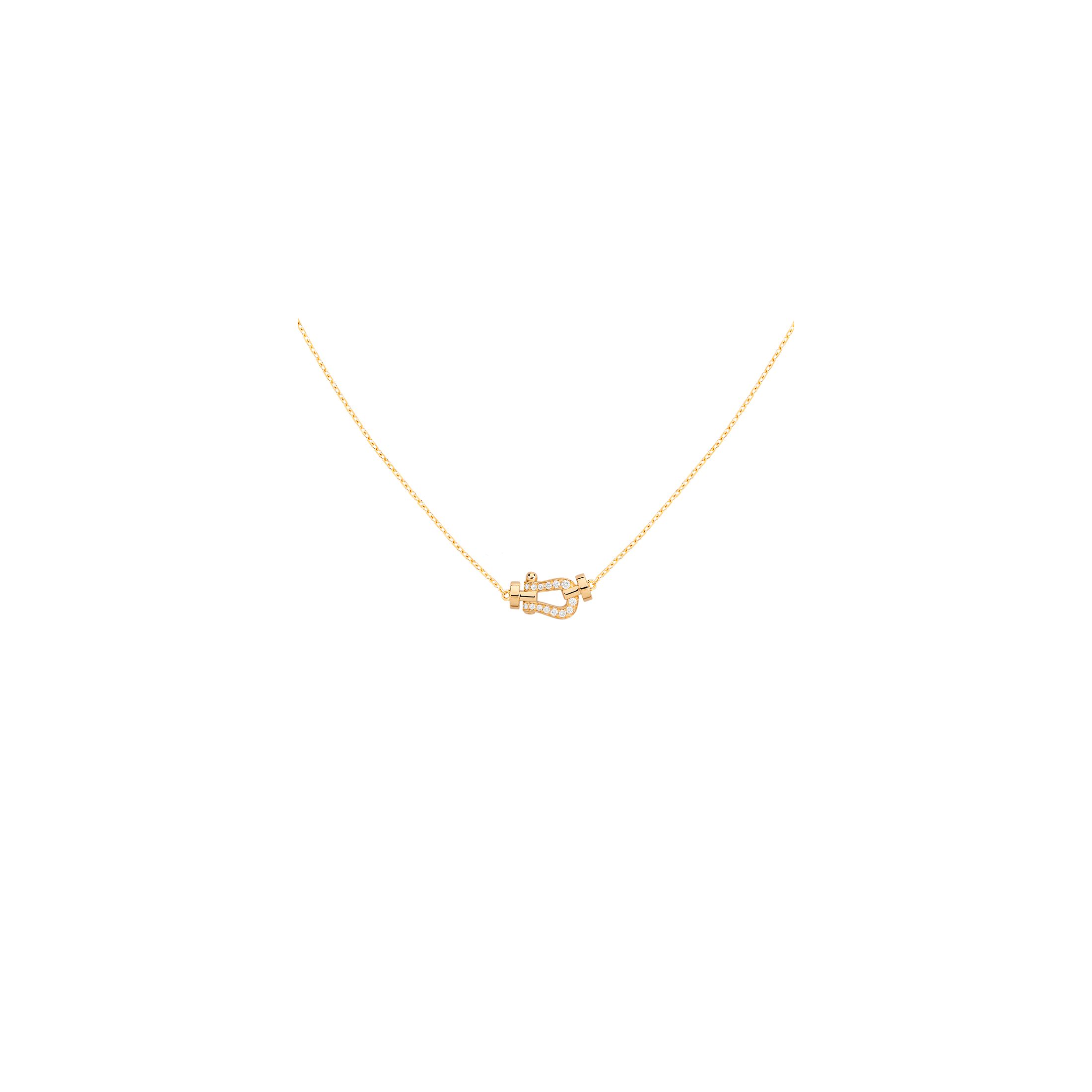 Fred Force 10 small necklace in yellow gold and diamonds - Lepage