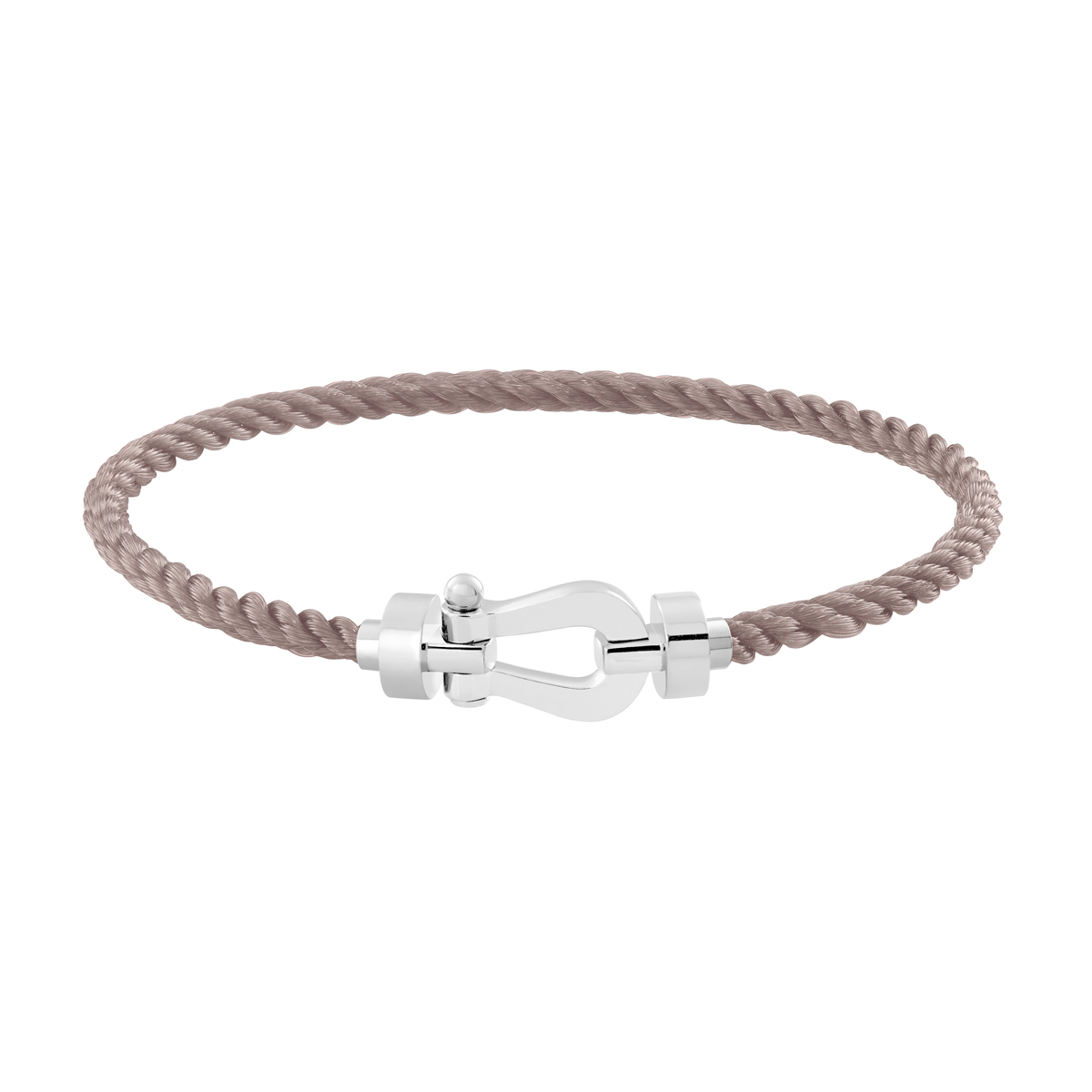 Bracelet FRED Force 10 en or blanc et câble taupe | Lepage