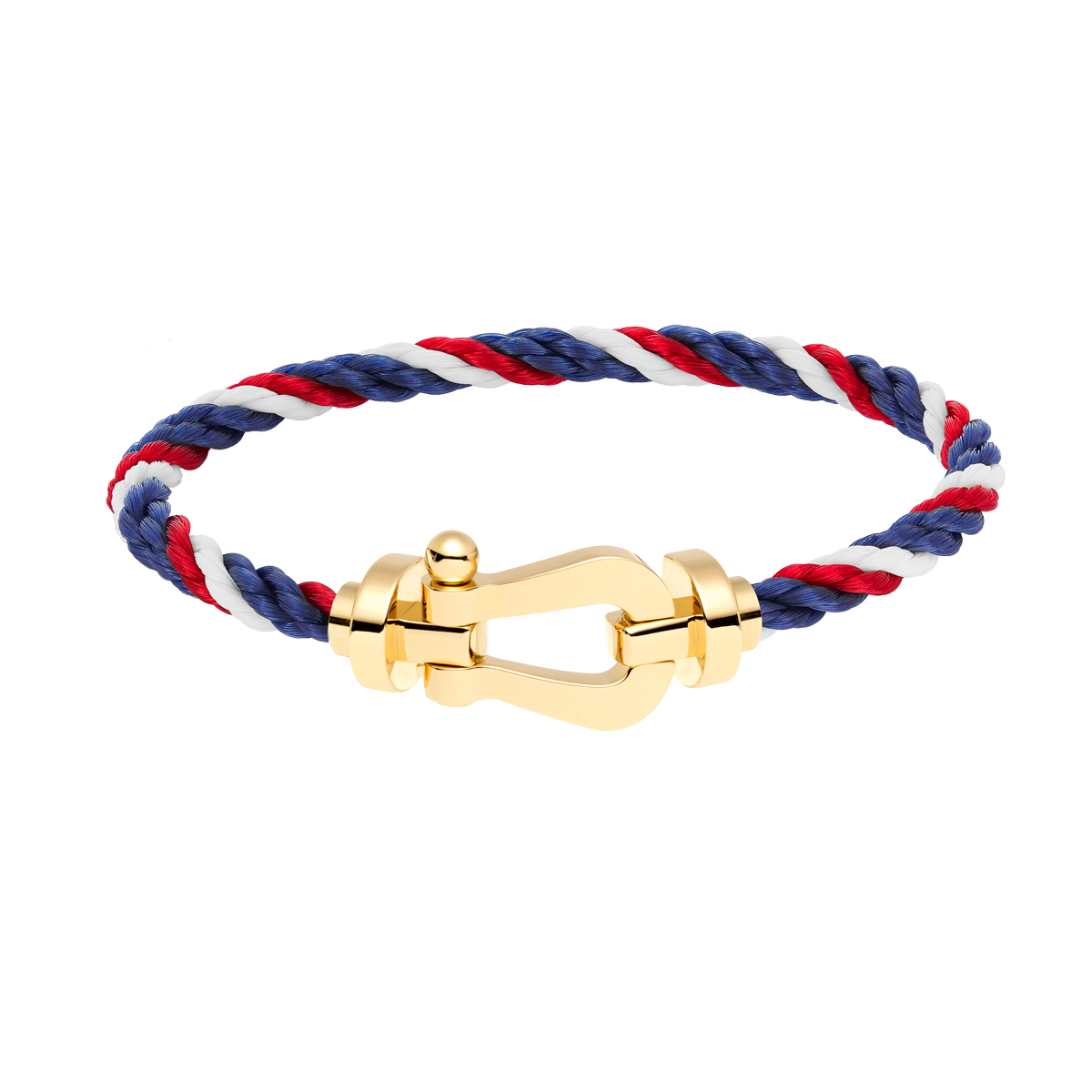 FRED Force 10 bracelet yellow gold blue white red cable | Lepage