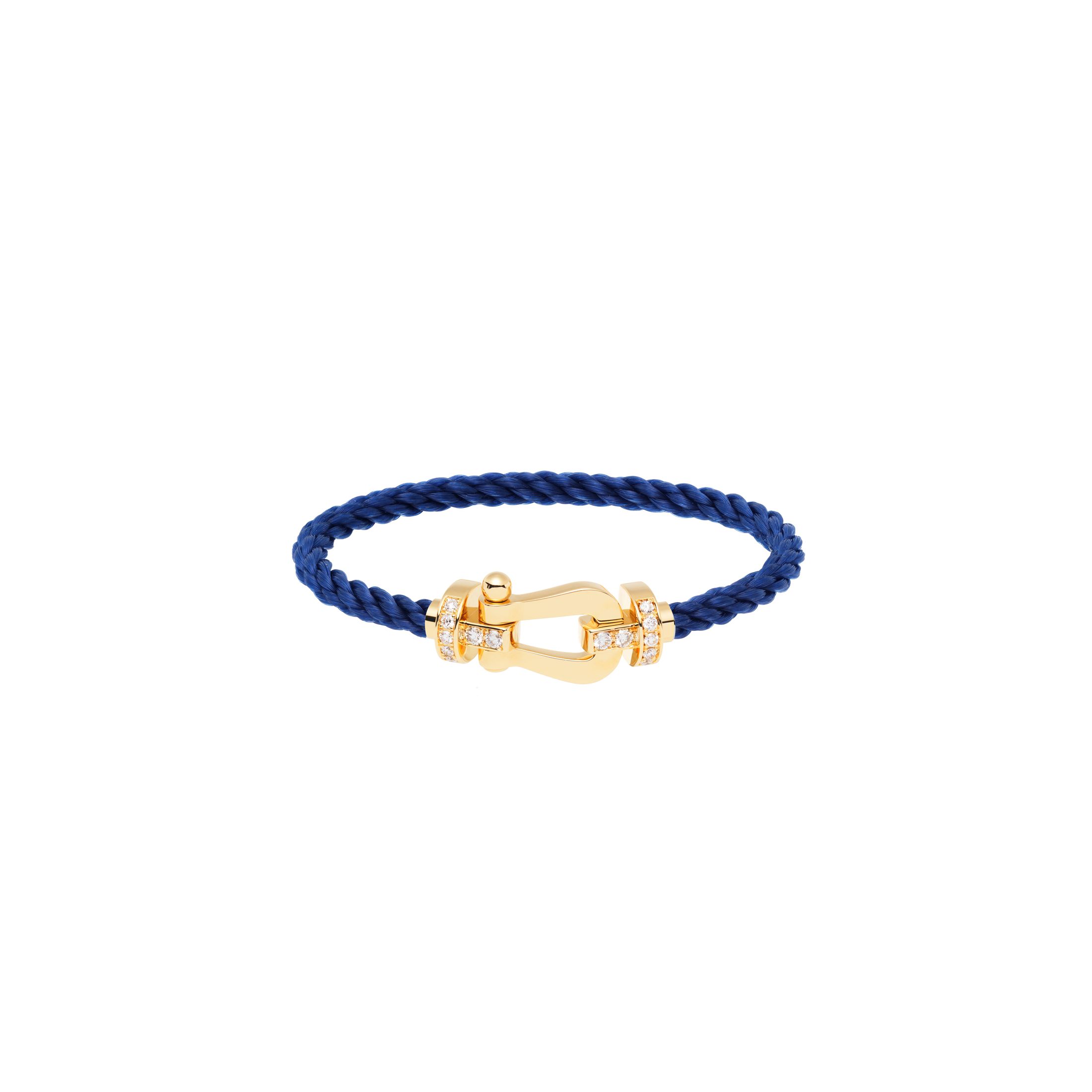 FRED Force 10 bracelet yellow gold diamonds indigo blue cable | Lepage