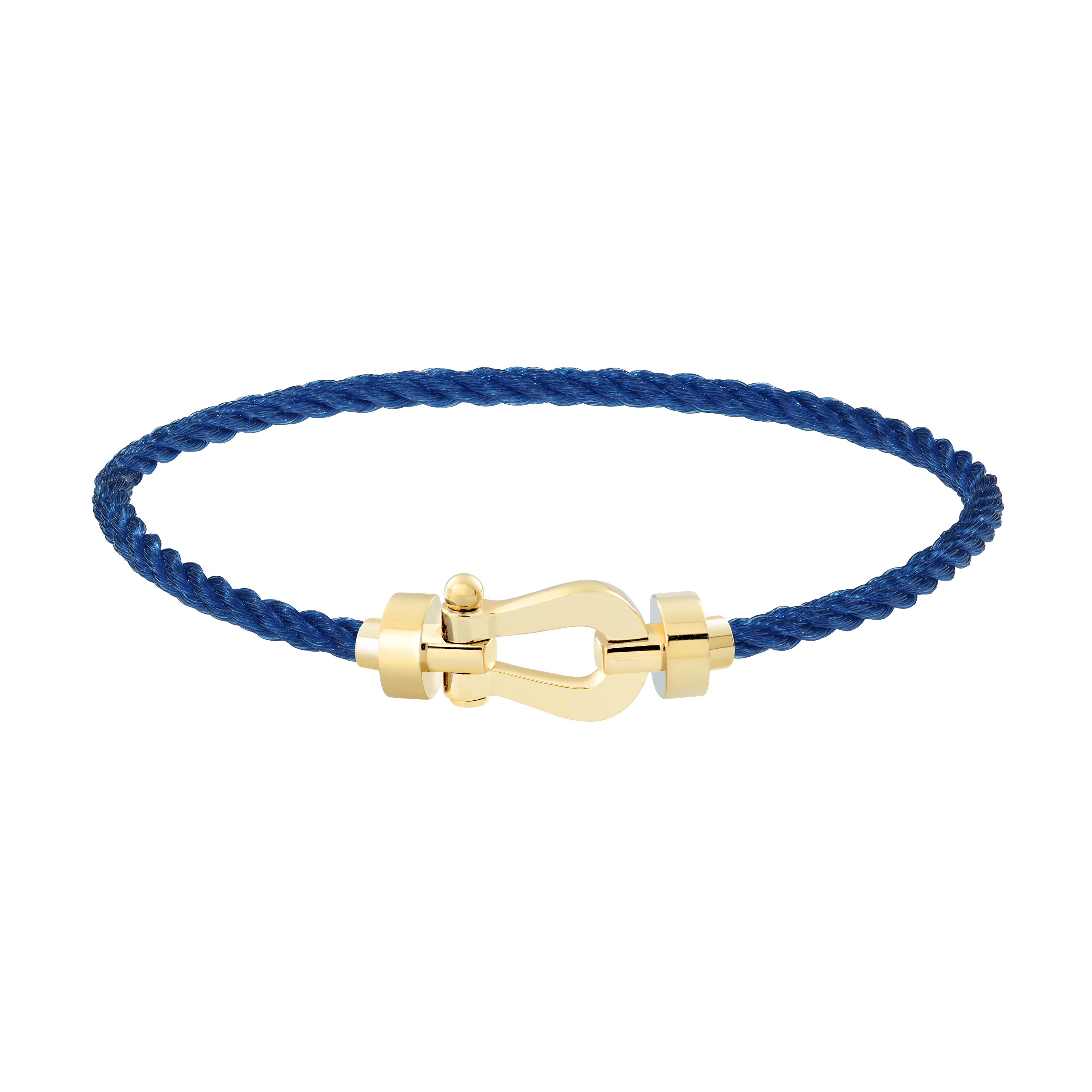 Fred Force 10 bracelet medium model in yellow gold and blue jean cable ...