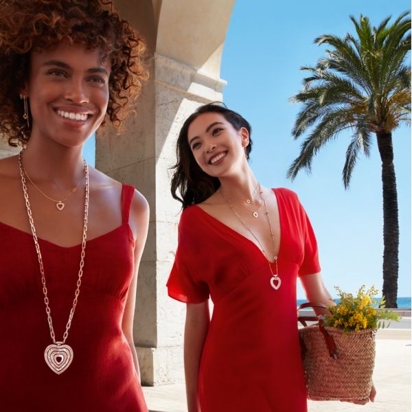 Collier Fred Pretty Woman moyen modèle en or rose et diamants - Lepage