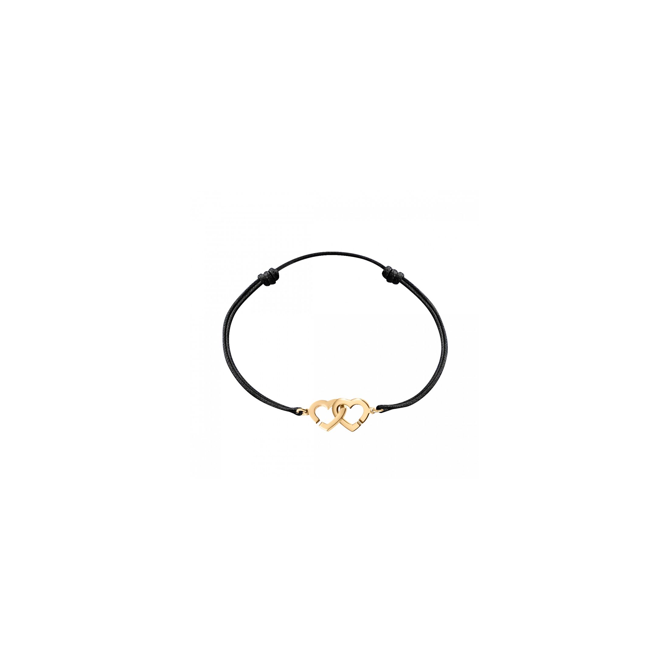 Bracelet cordon dinh van Double Coeur R9 or jaune | LEPAGE